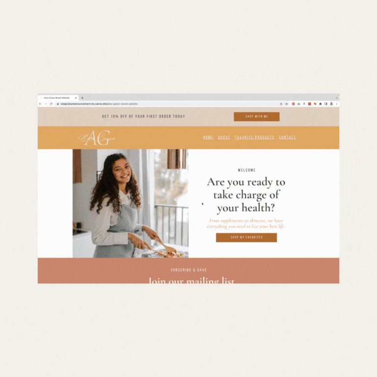 Canva One Page Website Template - Alexandria Hinders Creative